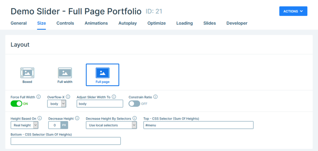 Full Page Portfolio — Smart Slider 3 — WordPress Plugin